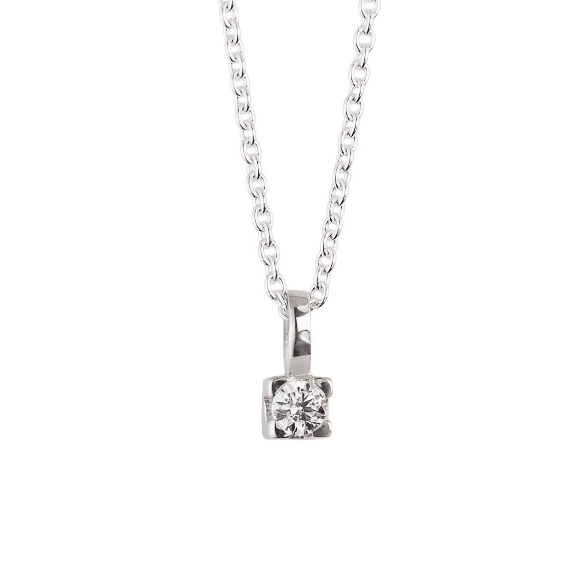 Monet Diamond Necklace | Silver necklace with 0.10 ct diamond – Mila Silver
